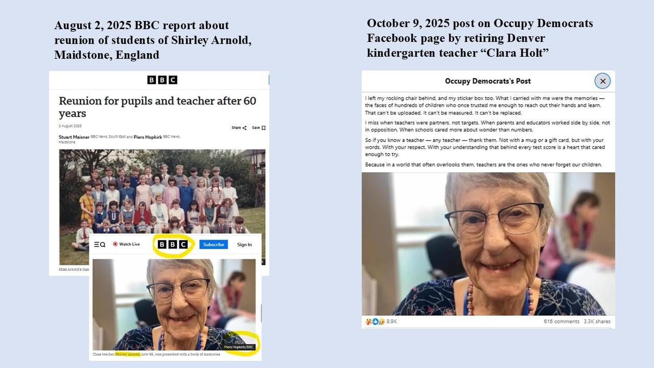 Fact Check: BBC Photo Of UK Teacher Is Pasted Onto Post By 'Clara Holt', Retiring Denver Teacher ...